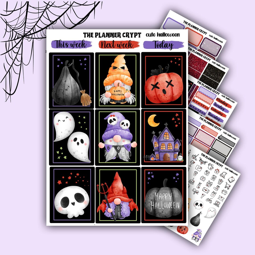 Weekly Planner Sticker Kit, Planner Stickers, Spooky Season, Vertical ...