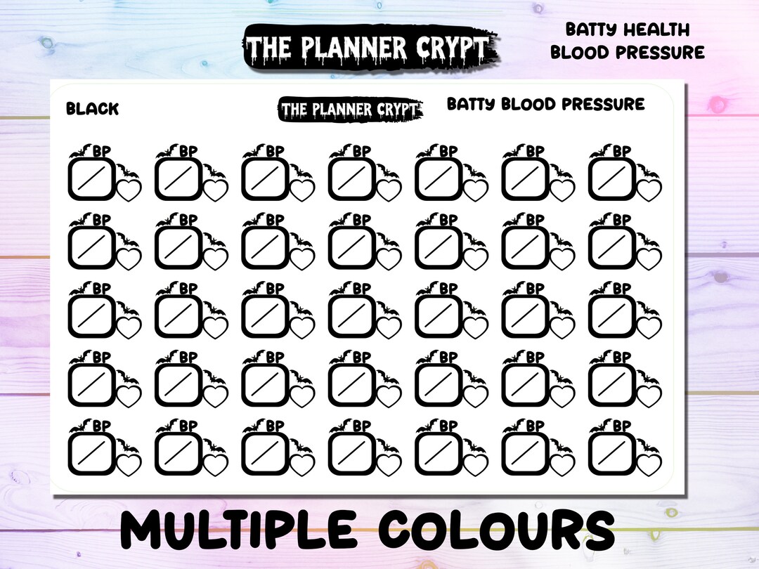 Blood Pressure Tracker Stickers Health Stickers Gothic - Etsy