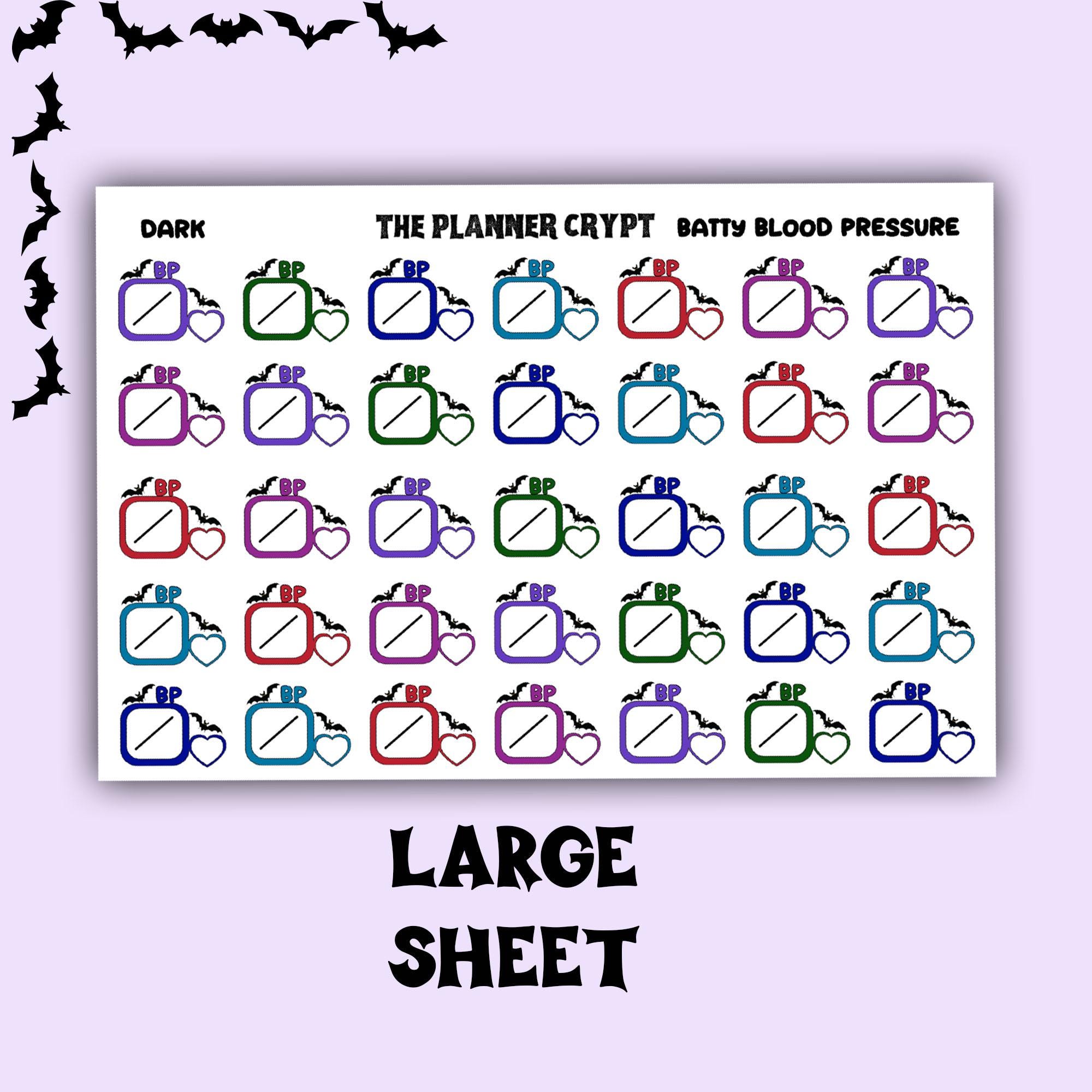 Blood Pressure Tracker Stickers, Health Stickers, Gothic Planner ...