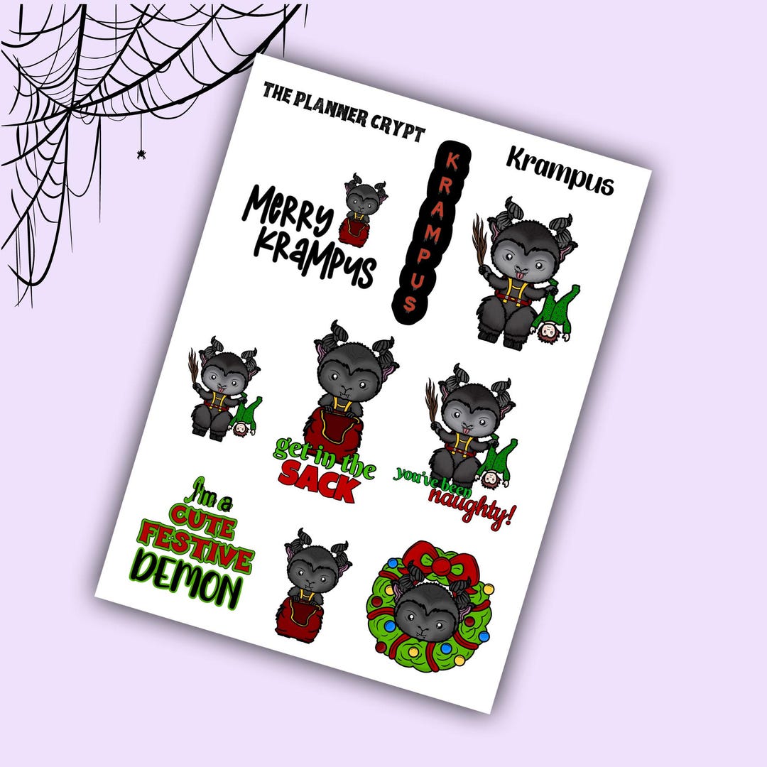 Krampus Stickers, Creepy Christmas, Spooky Xmas, Gothic Stickers ...