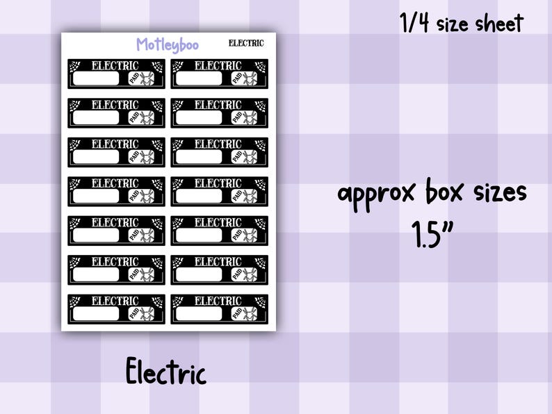 Gothic Bill Name Planner Stickers, Spooky Style Header Stickers ...