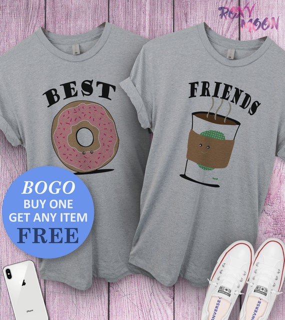 Coffee and Donut Best Friend T-shirt Birthday Gift Bff Funny - Etsy