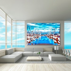 Sea Boat Paradise View Poster Print Wonderful Harbour - Etsy