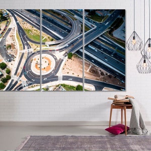 Roundabout Austin Texas USA Wall Art, Highway Canvas Decor, Texas ...