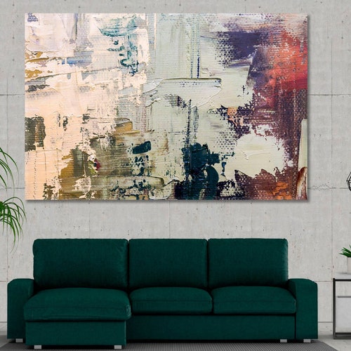 Abstract Grunge Artwork on Canvas Print Large Wall Décor | Etsy
