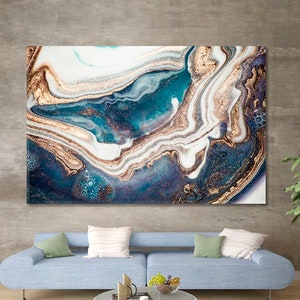 Oriental Pattern Marble Trendy Style Wall Decoration, Blue Marble Stone ...