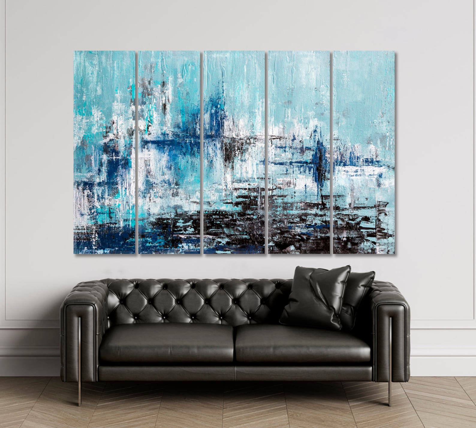 Blue Abstract Art Canvas Print, Abstract Expressionism Wall Art Décor ...