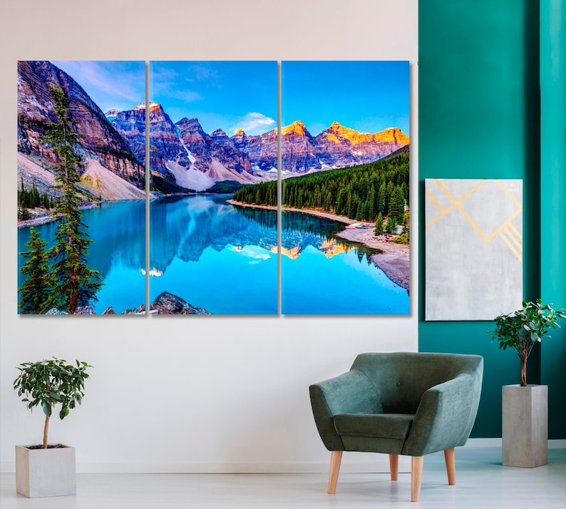 Banff National Park Wall Art Decor, Moraine Lake Modern Art Print ...