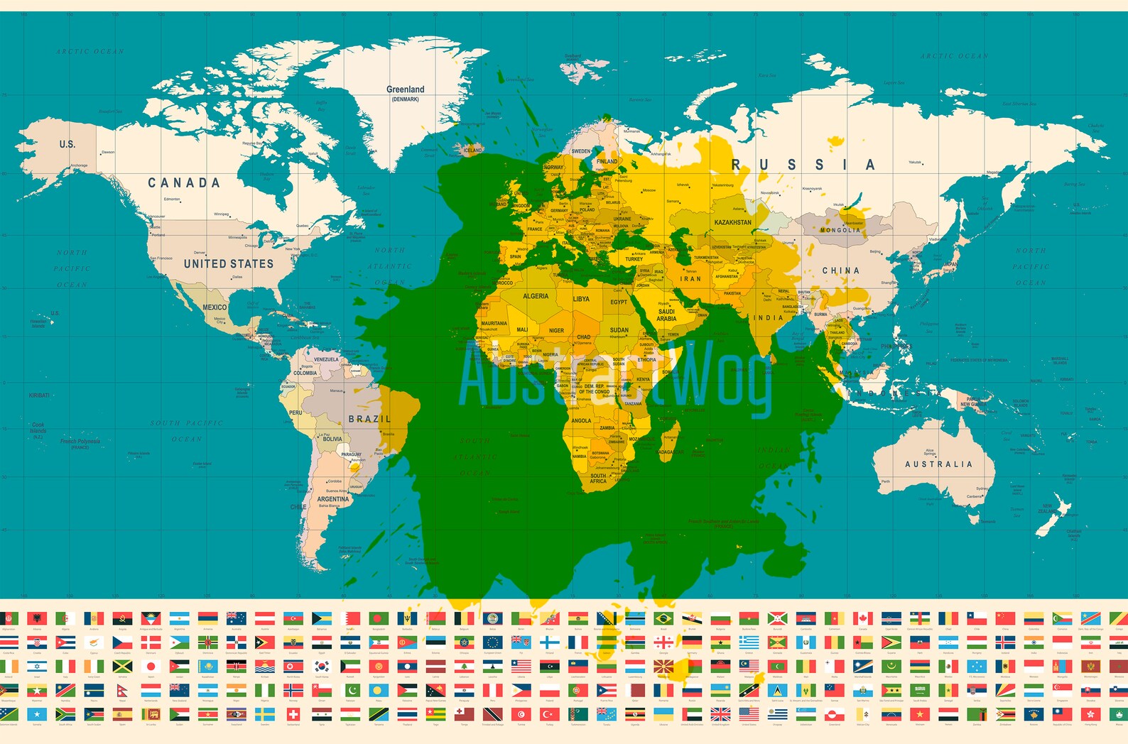 World Map Large Map on Canvas Print World Map Poster World - Etsy