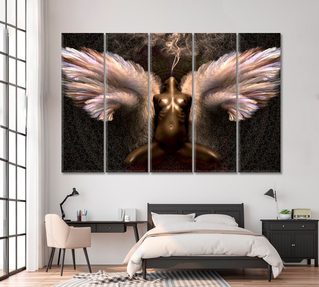 Fallen Angel Stunning Artwork Nude Canvas Print Beautiful Etsy