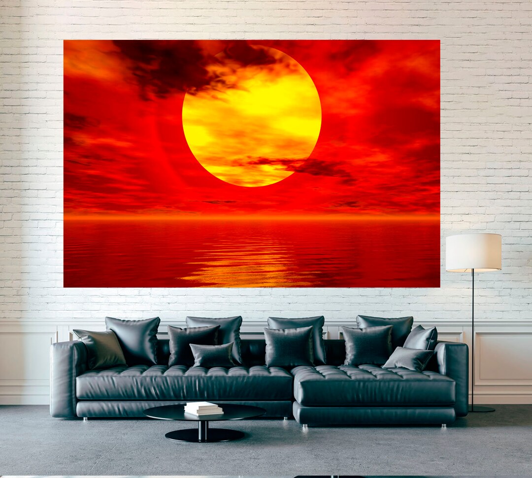 Golden Sunset Wall Art, Magic Sunset Canvas, Romantic Sunset Decor ...