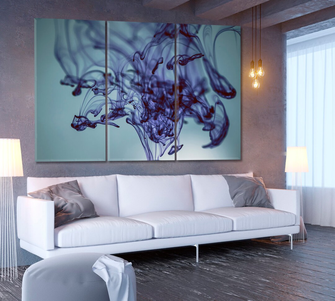 Swirl Ink in Water Abstract Canvas Print, Creative Artwork, Trendy Wall ...