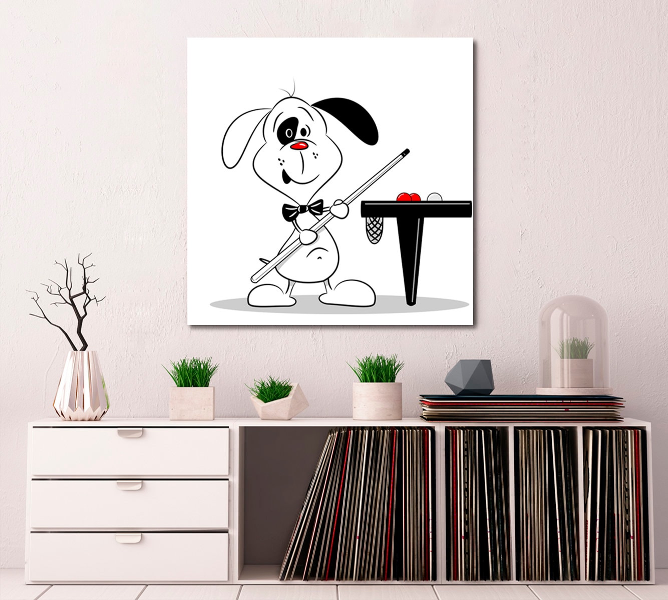 Cartoon Dog Snooker Cue Billiard Poster Print Canvas Framed - Etsy