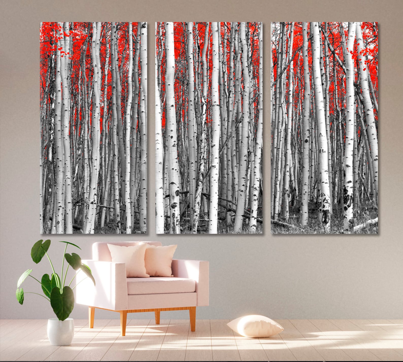 White Birch Trees Home Decor Trees Canvas Print Forest Wall - Etsy