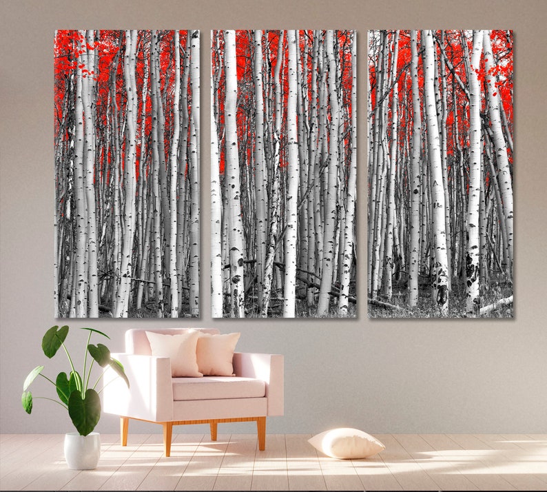 White Birch Trees Home Decor Trees Canvas Print Forest Wall - Etsy