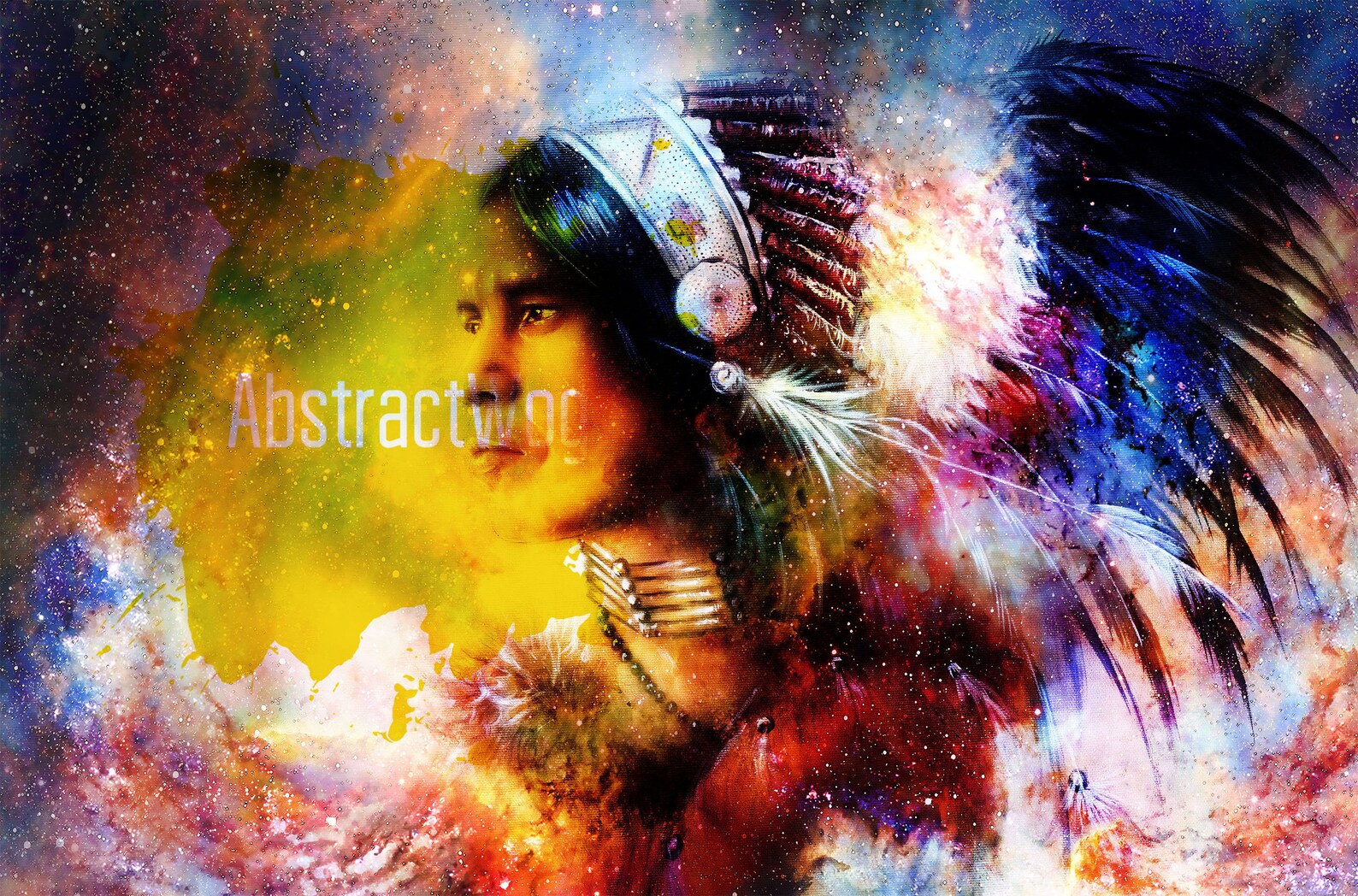 American Indian Art Large Wall Décor Canvas Print Cosmic - Etsy
