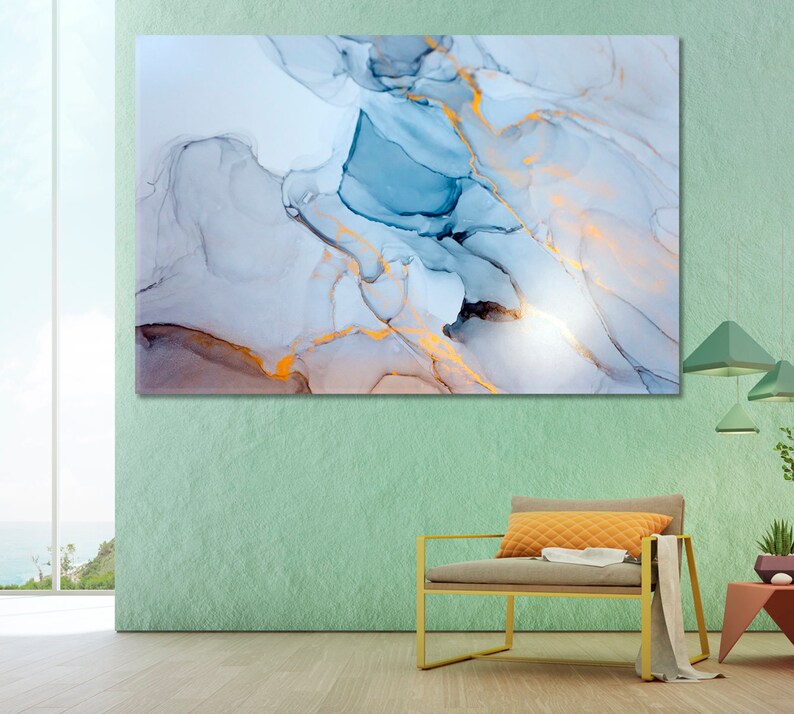 Marble Canvas Print Large Wall Décor for Home, Marble Effect Artwork ...