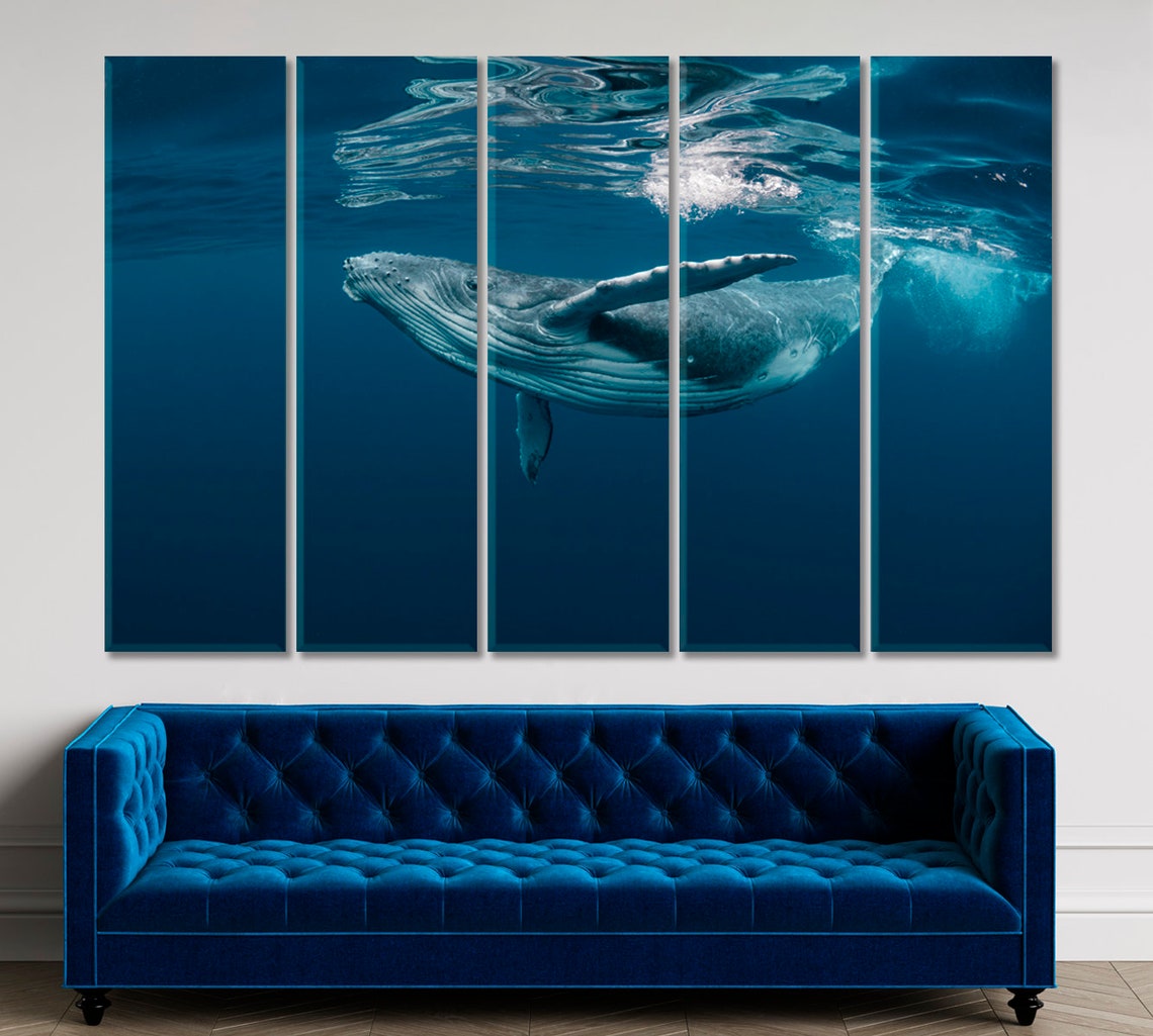Whale Canvas Print Ocean Art Canvas Print Wall Décor Baby - Etsy