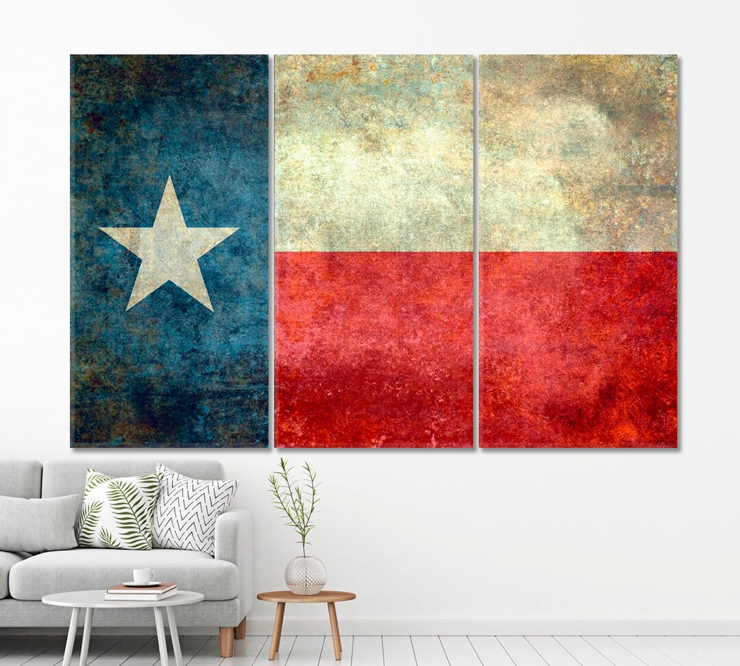 Texas Flag Large Wall Decoration Texas Flag Vintage Wall - Etsy