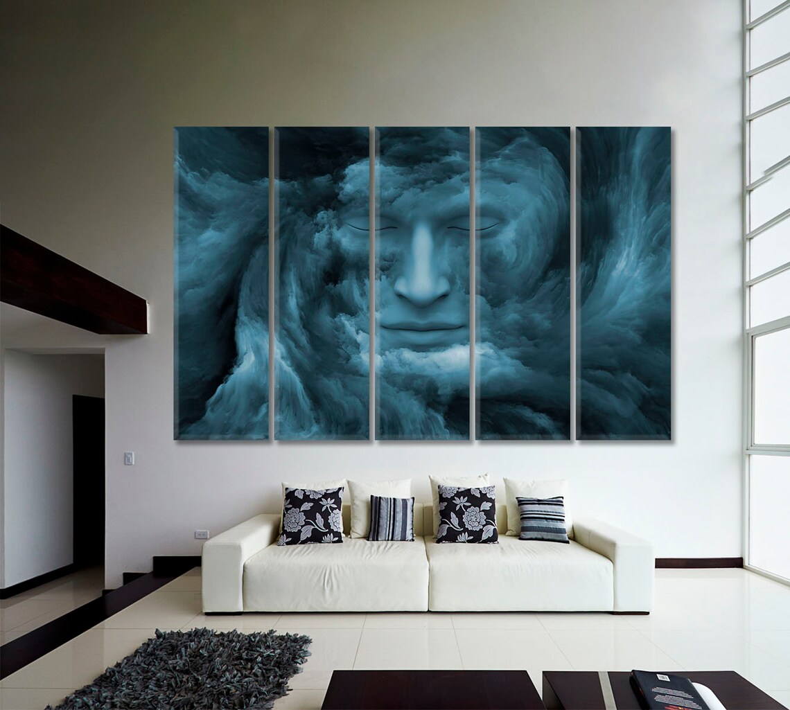 Mind Fog Psychedelic Art Surreal Misty Human Face Abstract - Etsy