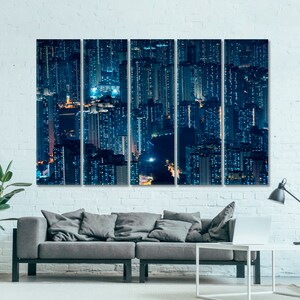 Abstract City Top View Photo Poster, Skyscrapers Building Wall Art ...