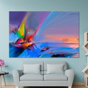 Semi Abstract Abstract Contemporary Art, Modern Art Oil Painting on ...