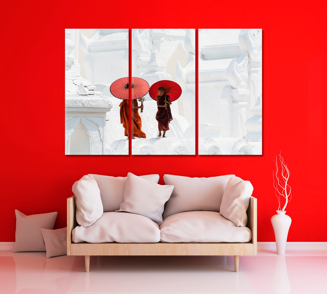 Asia Monks Artwork on Canvas Print, Old Pagoda Myatheindan Mandalay ...
