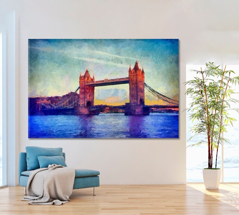 London England Beautiful London Bridge Landscape Canvas | Etsy