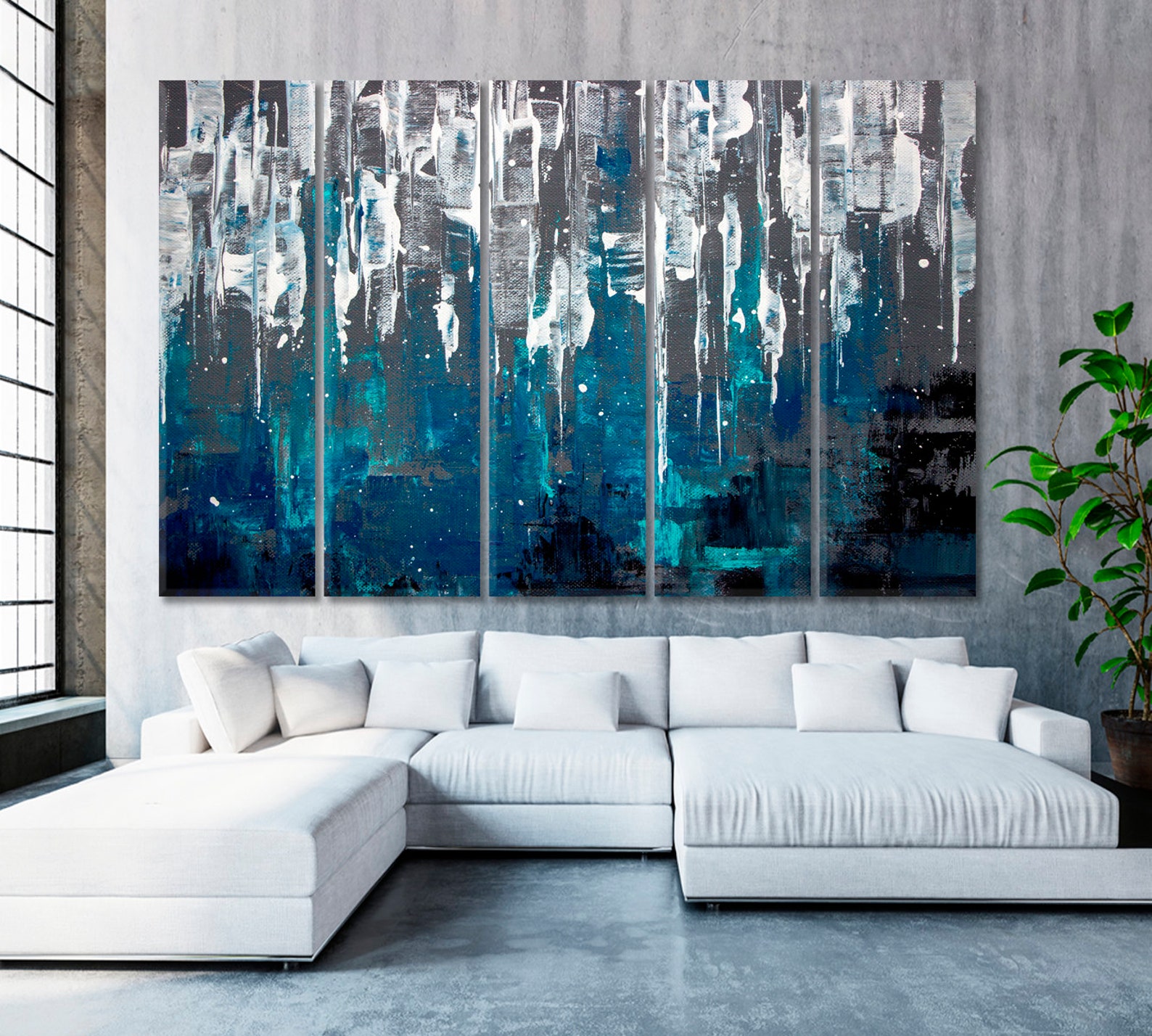 Abstract Expressionism Trendy Beautiful Blue Abstract Art - Etsy