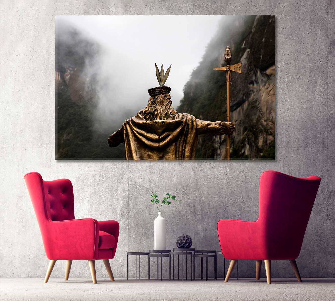 Inca Leader Wall Art Print on Canvas Statue Pachacuti Canvas - Etsy UK
