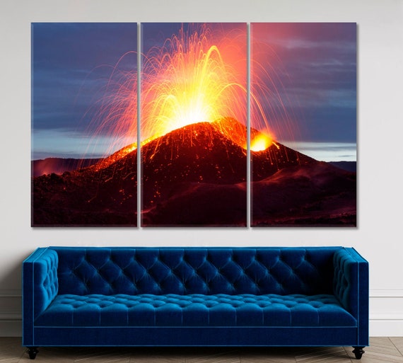 Kilauea Volcano Hawaii Island Huge Volcanic Eruption Poster | Etsy