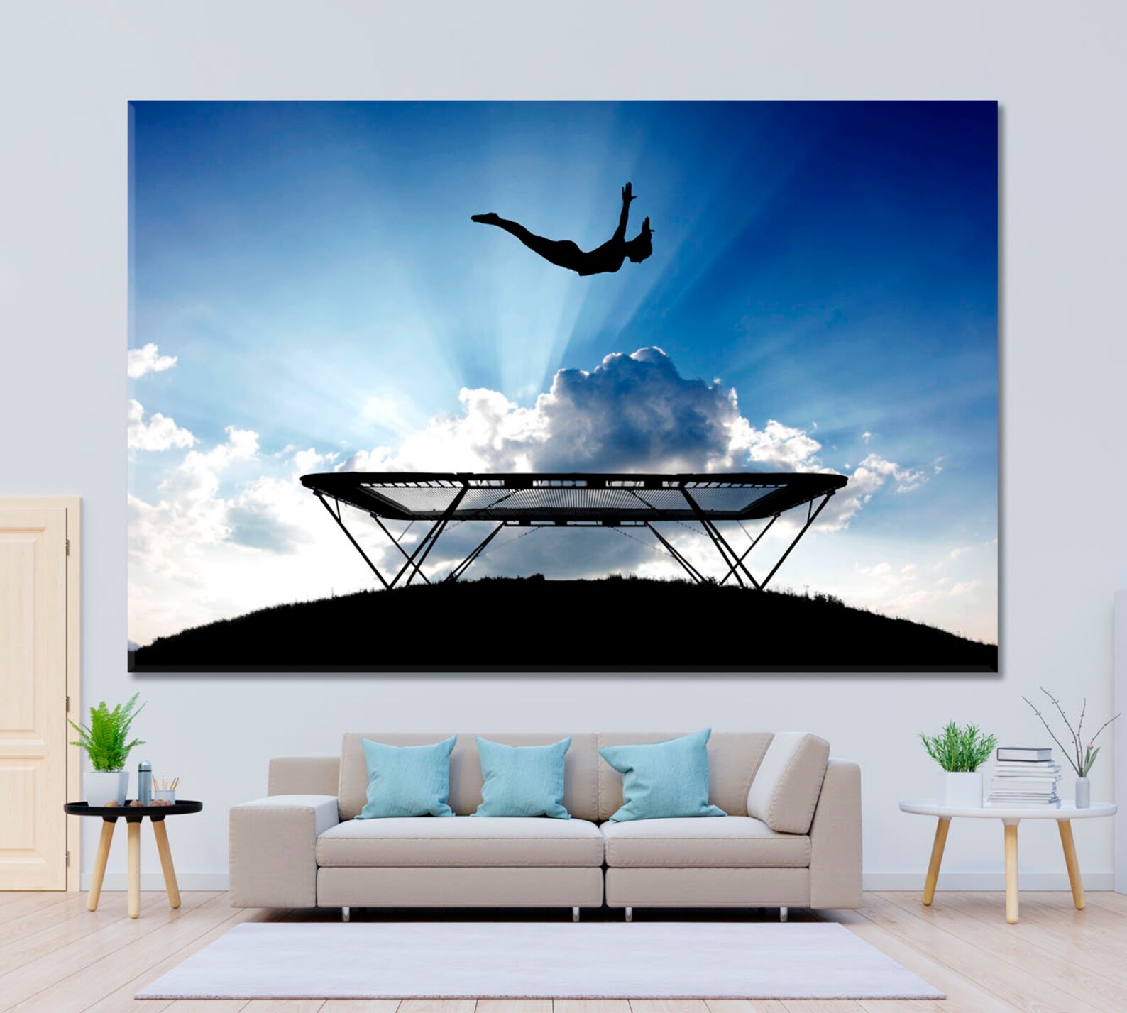 Gymnast On Trampoline Wall Decor Motivashion Gift Gymnast | Etsy