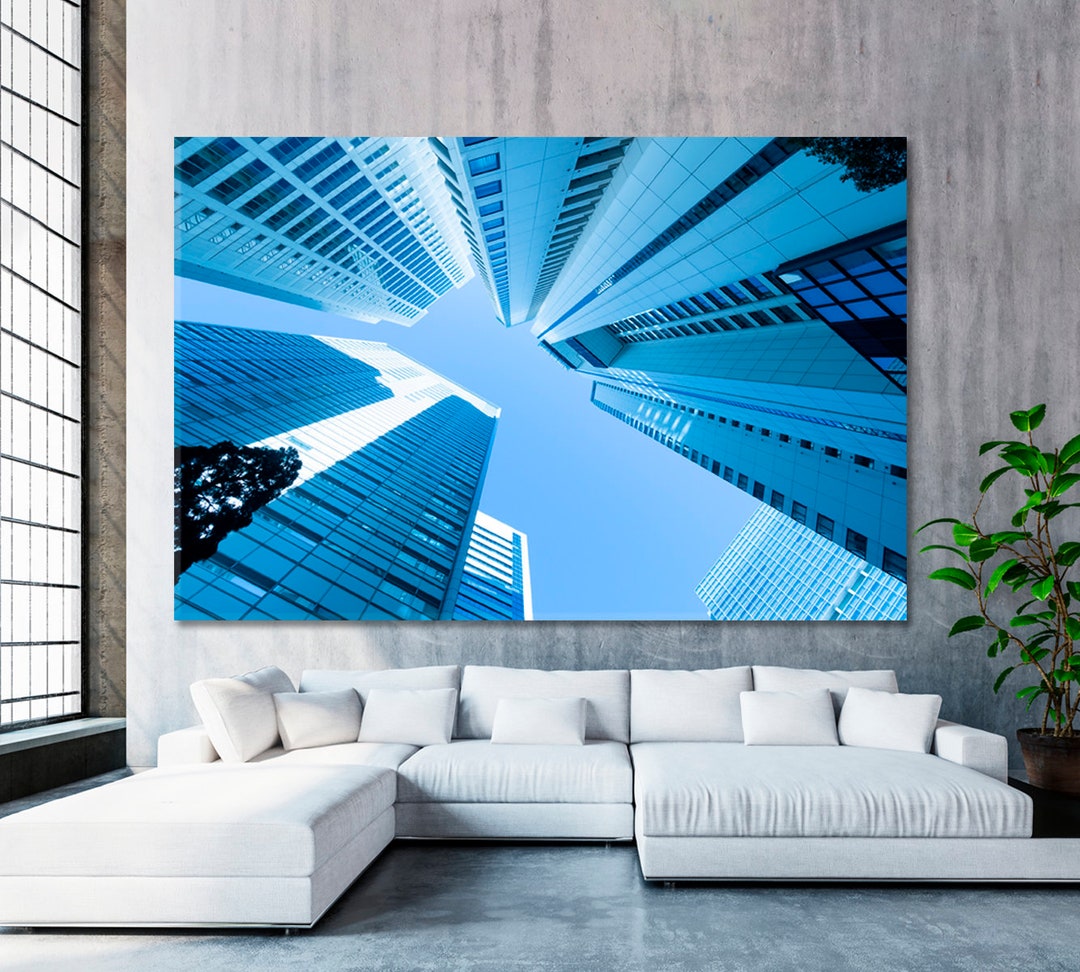 Skyscrapers Buildings City Photo Poster Print, Business City Wall Decor ...