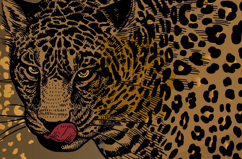 African Predator Abstract Pattern Art Canvas Print Beast | Etsy