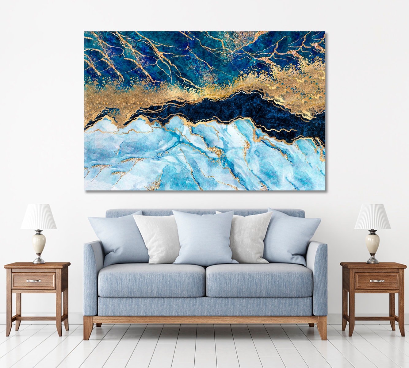 Blue Marble Marble Trendy Style Wall Decoration Abstract - Etsy Singapore