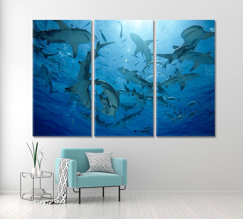 LEMON SHARK Group Shark Wall Art Canvas Print Wild Animals - Etsy