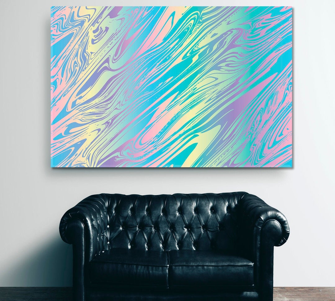 Abstract Holographic Foil Modern Contemporary Art Canvas Print ...