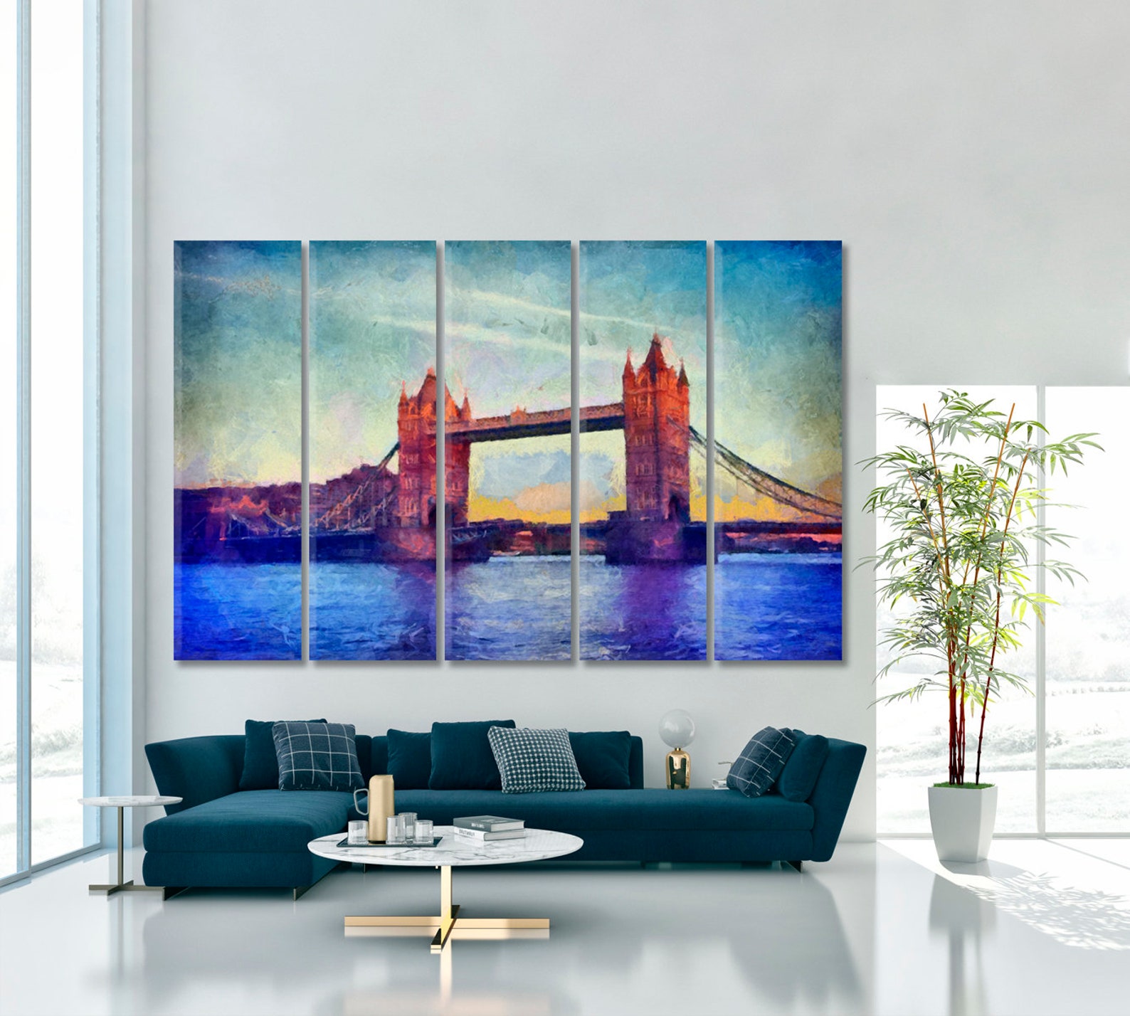 London England Beautiful London Bridge Landscape Canvas | Etsy