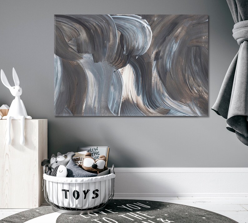 Abstract Acrylic Wall Art | Abstract Grey Wall Decor, Contemporary Art ...