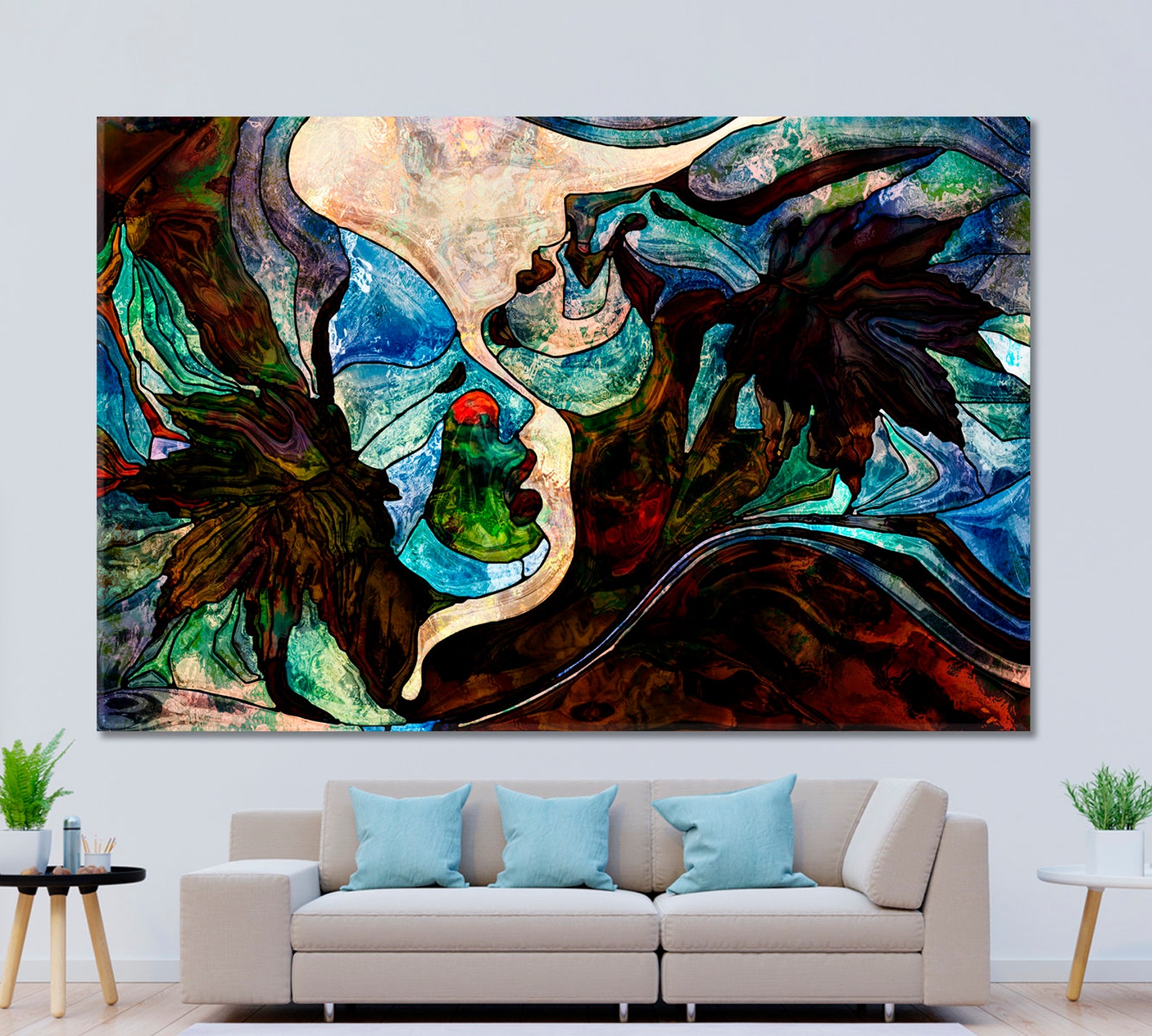 Church Window Abstract Stained Glass Design on Canvas Print | Etsy