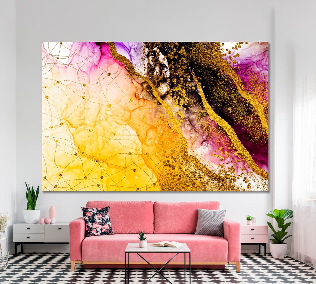 Multi Color Marble Wall Decor, Large Wall Art, Abstract Home Decor ...