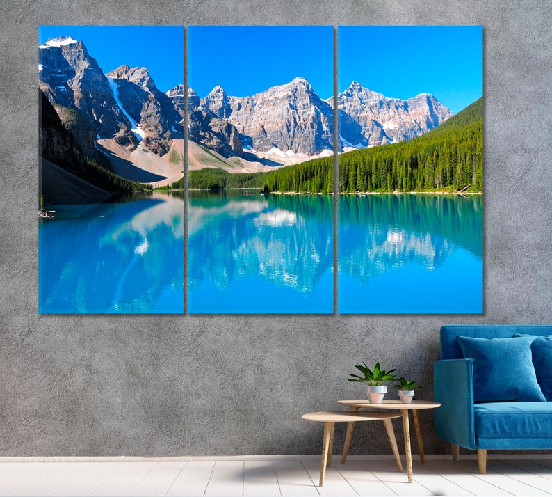 Banff National Park Wall Art Print Lake Morraine Canvas Art | Etsy
