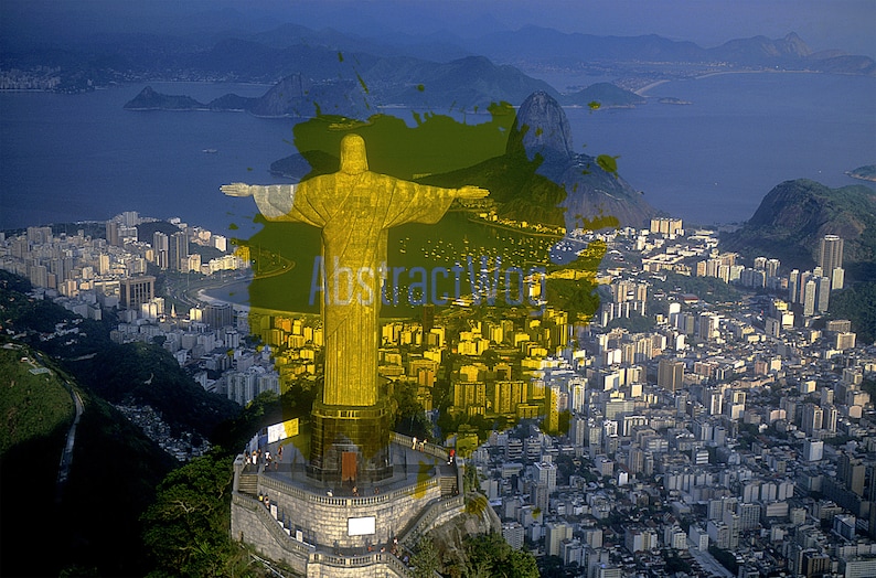 Rio De Janeiro Wall Art, Brazil Christ Statue Wall Decor, Ancient World ...