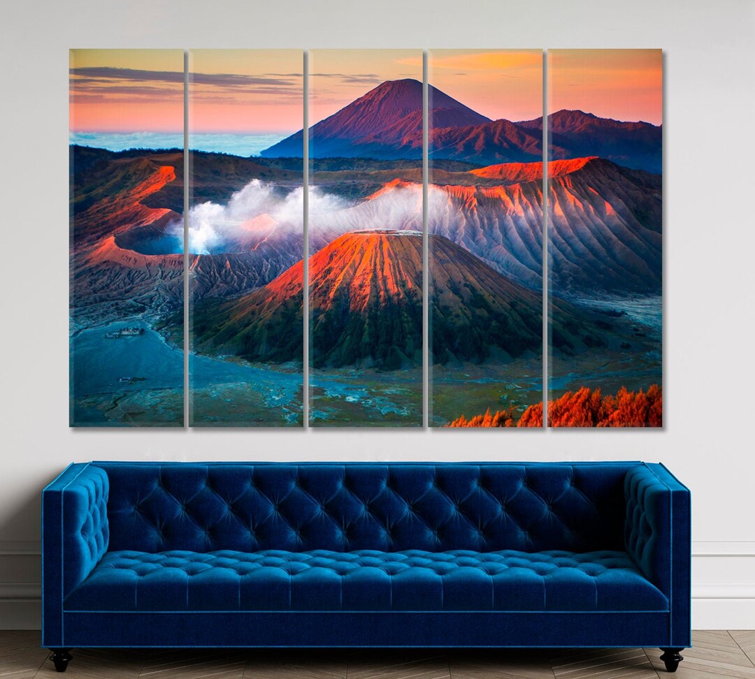 Java Island Spews Hot Clouds Mount Bromo Active Volcano Landscape Photo ...