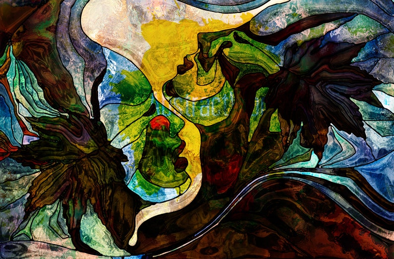 Church Window Abstract Stained Glass Design on Canvas Print - Etsy