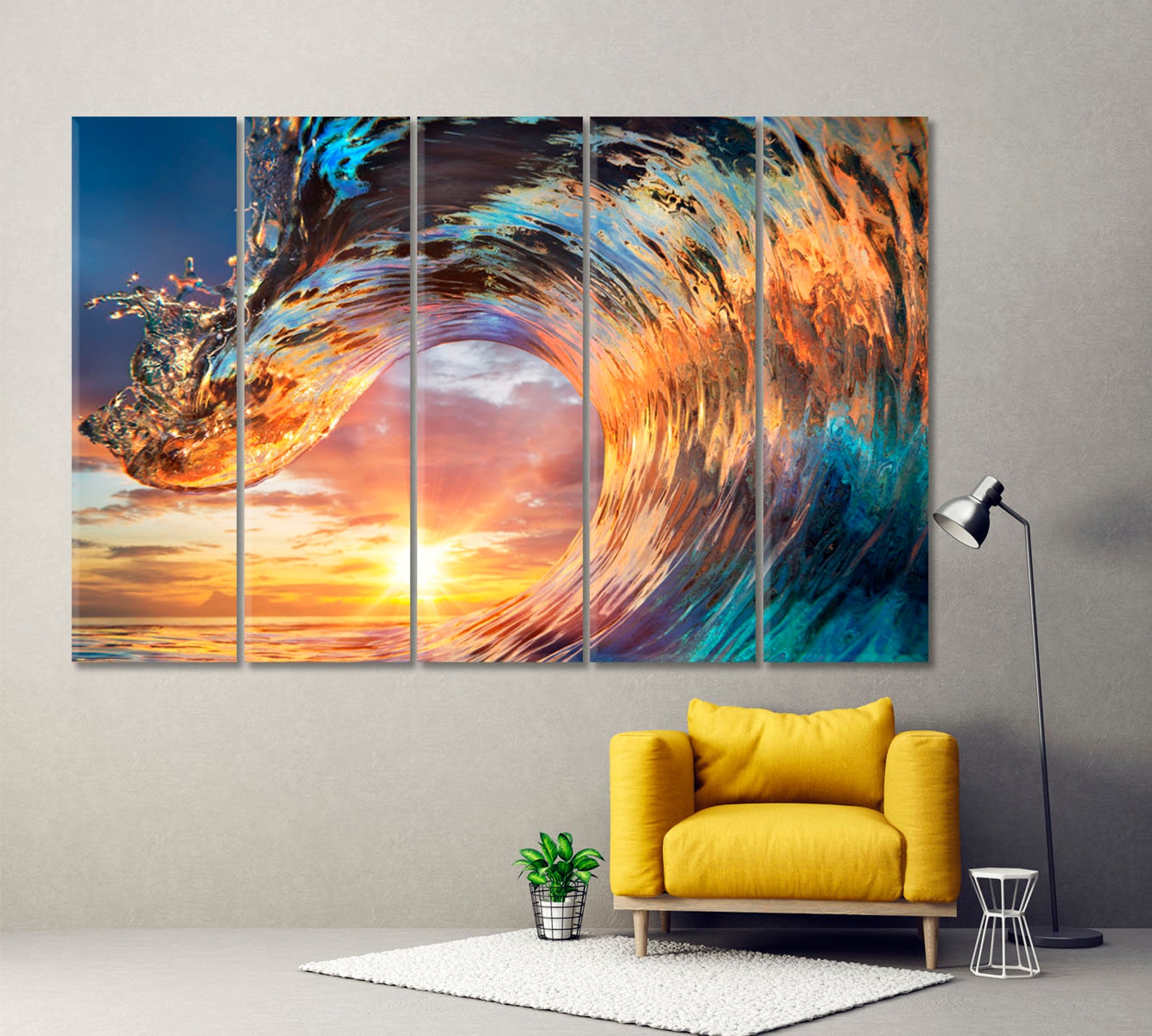 Splash Colorful Ocean Wave Wall Decor Wave Wall Art Storm | Etsy