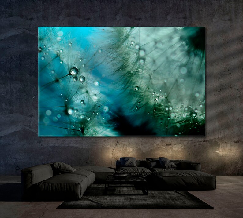 Abstraction Blue Blurred Fuzz Abstract Wall Art Droplets | Etsy