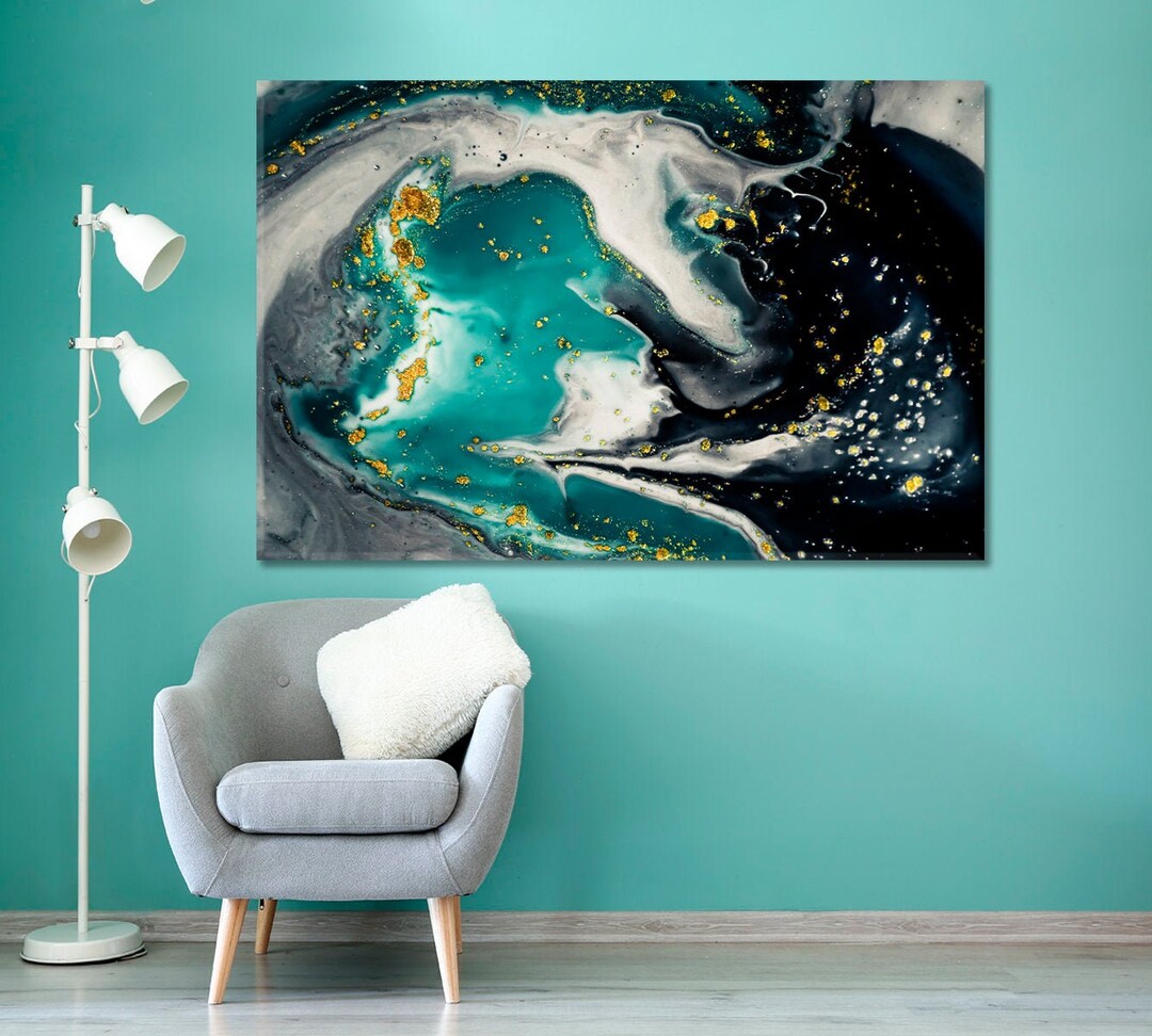 Emerald Ocean Earth Abstract Wall Art Large Wall Décor for - Etsy