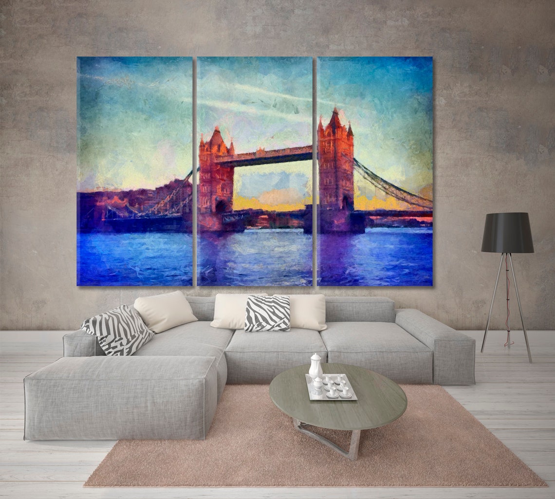 London England Beautiful London Bridge Landscape Canvas | Etsy
