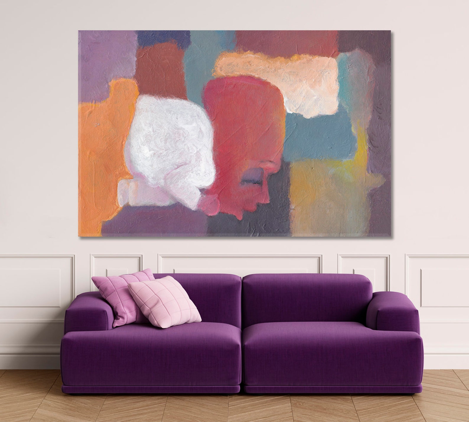 Thinker Acrylic Painting On Canvas Print Modern Abstract | Etsy